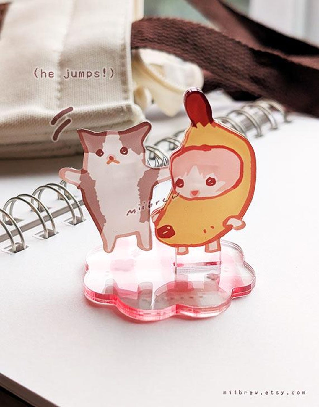 Happy Cat Jumping Standee - Etsy