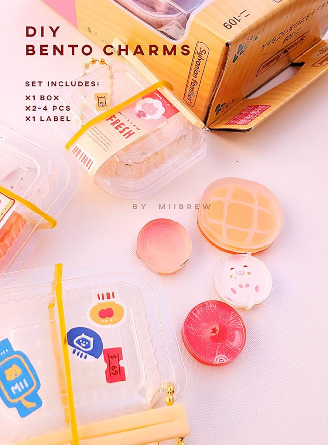 DIY Bento Fruits Food Take Out Charms - Etsy