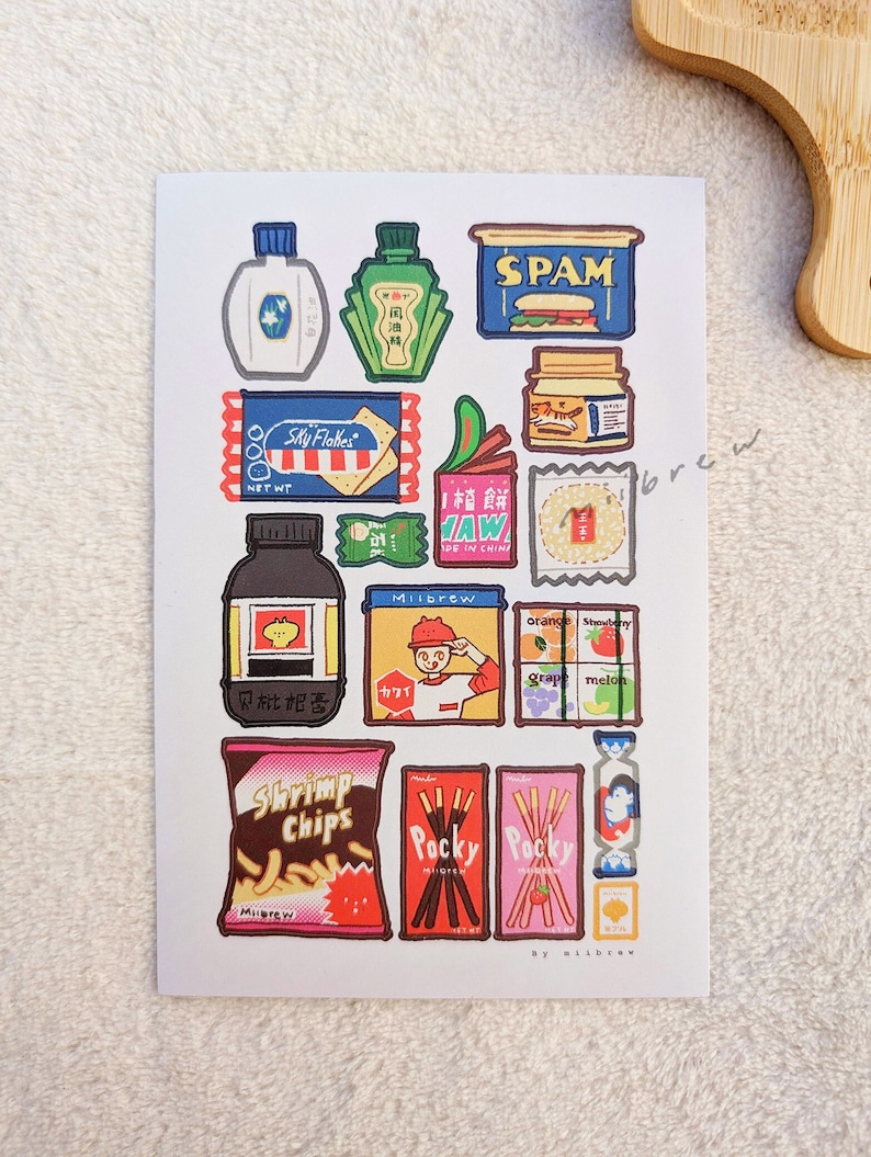 Nostalgic Asian Snacks 4x6 Vinyl Sticker Sheet - Etsy