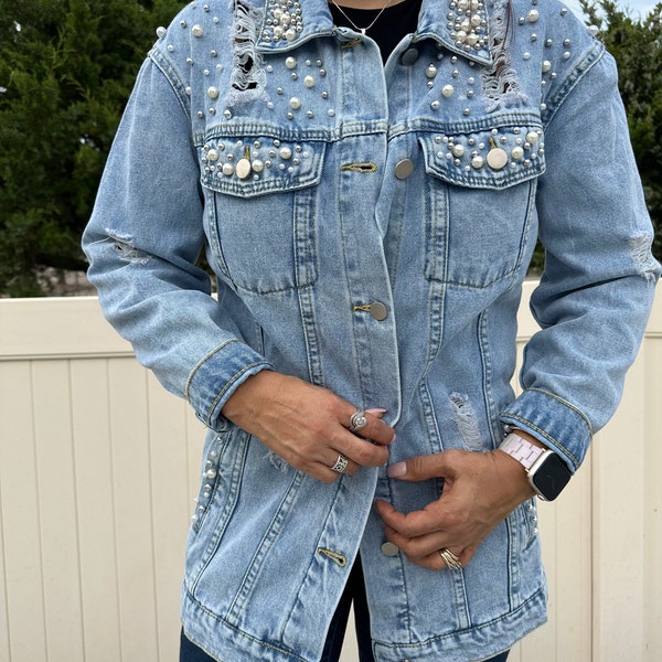 Embellished Denim Jacket - Etsy