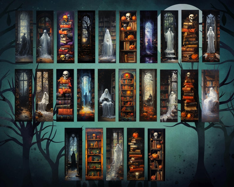 Horror Spooky Printable Bookmarks, Halloween Bookmark Sublimation for ...