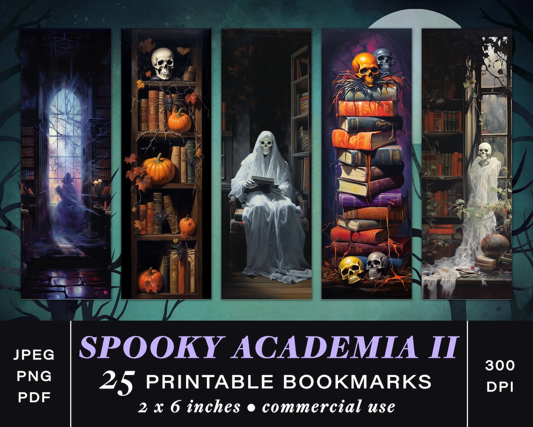 Horror Spooky Printable Bookmarks, Halloween Bookmark Sublimation for ...