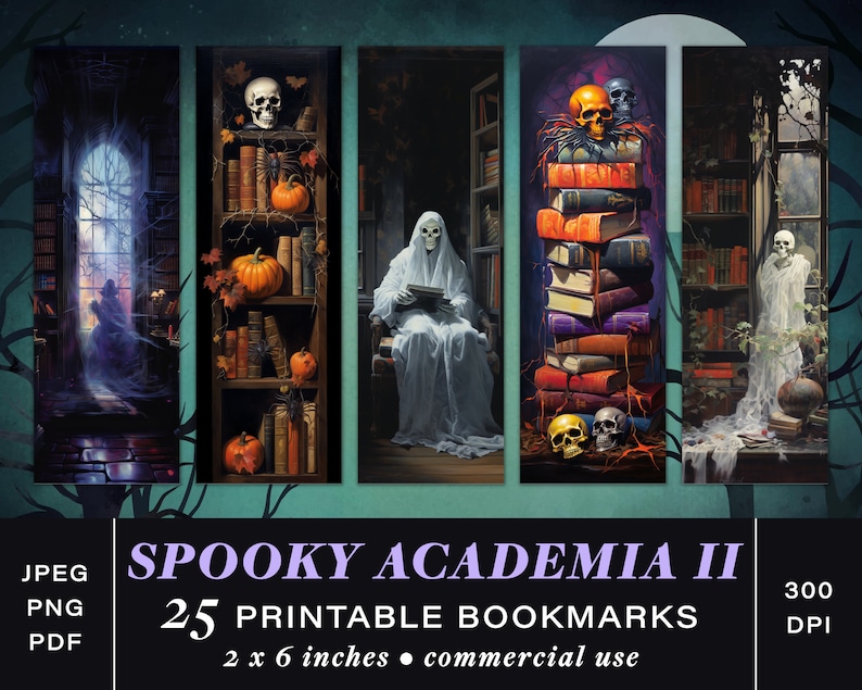 Horror Spooky Printable Bookmarks, Halloween Bookmark Sublimation for ...
