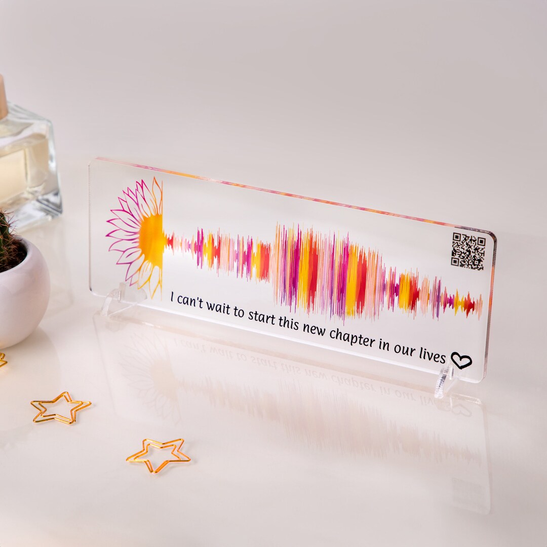 Soundwave Art Plate With Qr Code Voice Recording Plaque Baby - Etsy