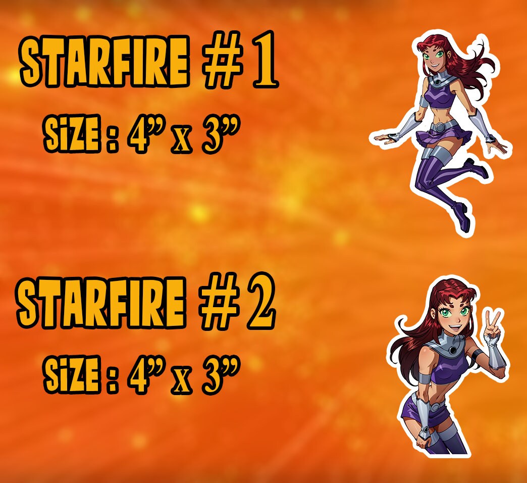 Starfire Sticker Pack Teen Titans - Etsy