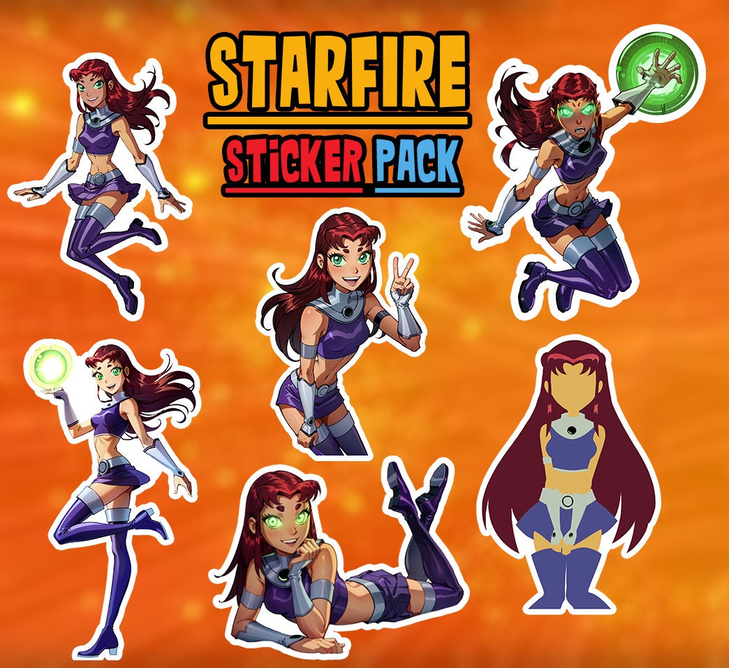 Starfire Sticker Pack Teen Titans - Etsy