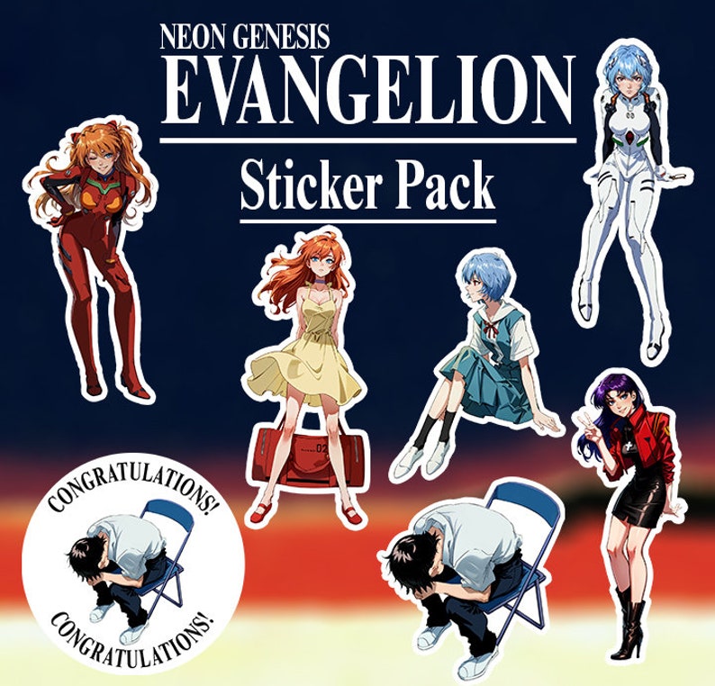 Neon Genesis Evangelion Sticker Pack Original Art - Etsy