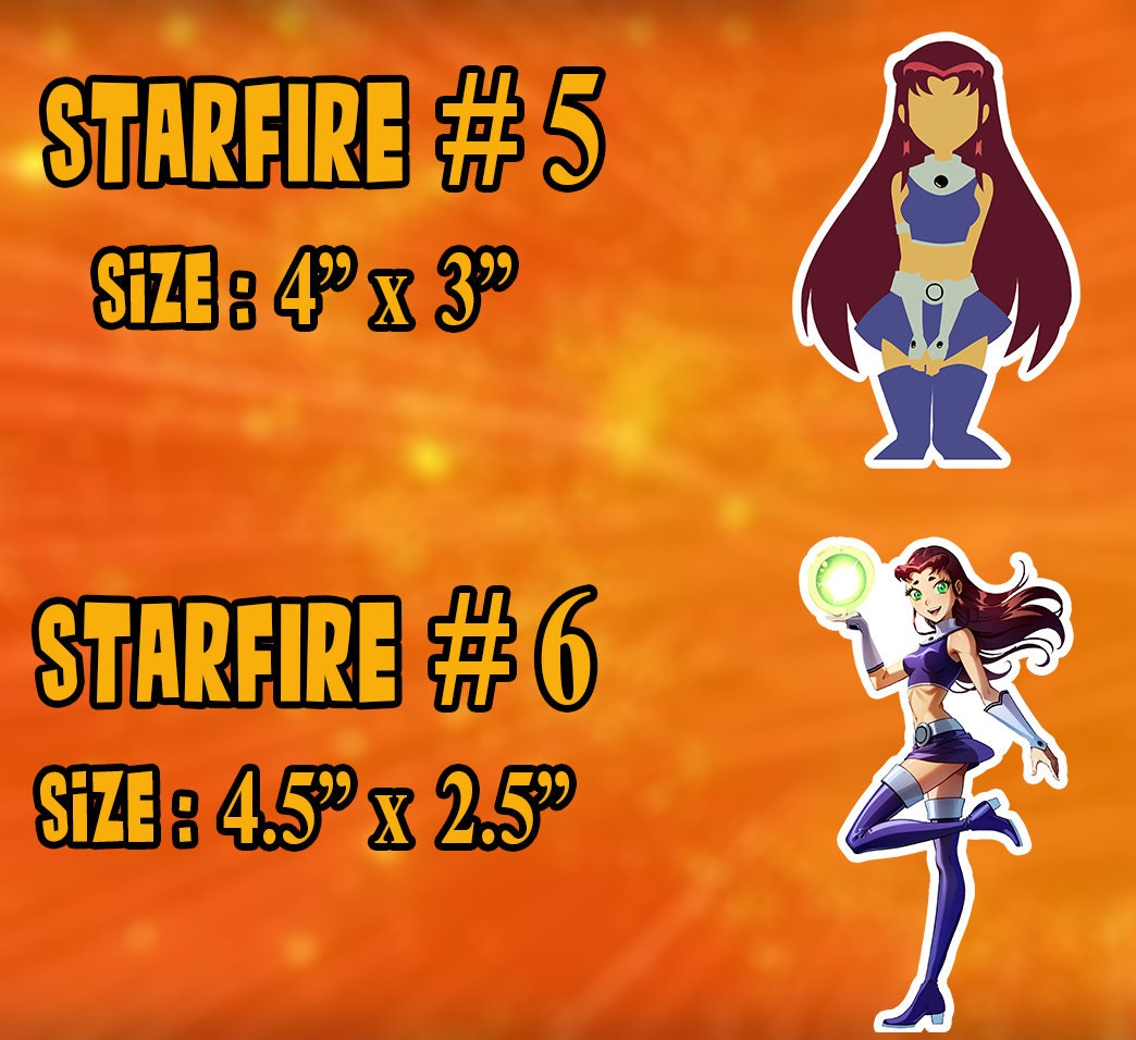Starfire Sticker Pack Teen Titans - Etsy