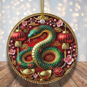 Chinese New Year 2025 Ornament, Year of Snake, Wood Snake, Chinese ...