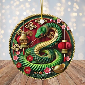 Chinese New Year 2025 Ornament, Year of Snake, Wood Snake, Chinese ...