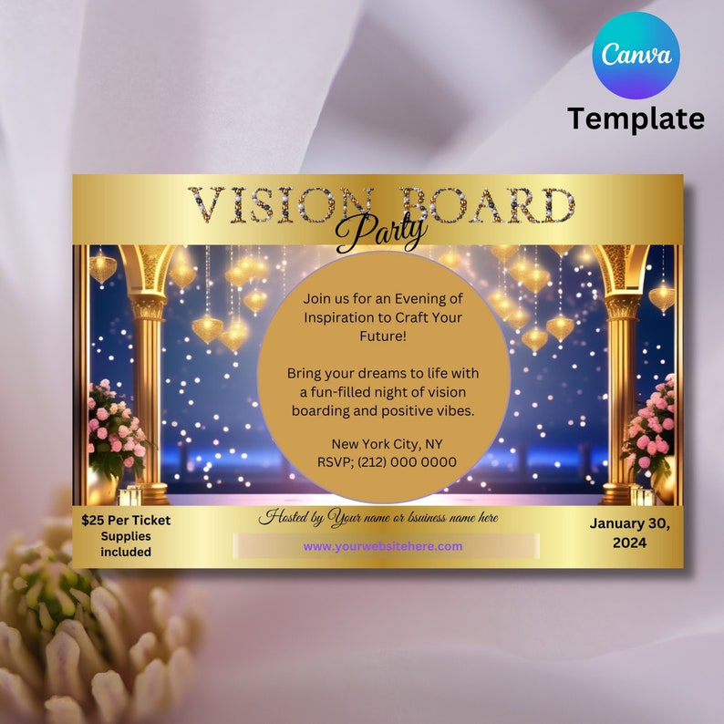 Vision Board Party Flyer, Vision Board Flyer, Vision Event Flyer, Party ...