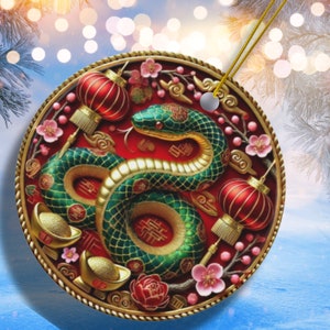 Chinese New Year 2025 Ornament, Year of Snake, Wood Snake, Chinese ...