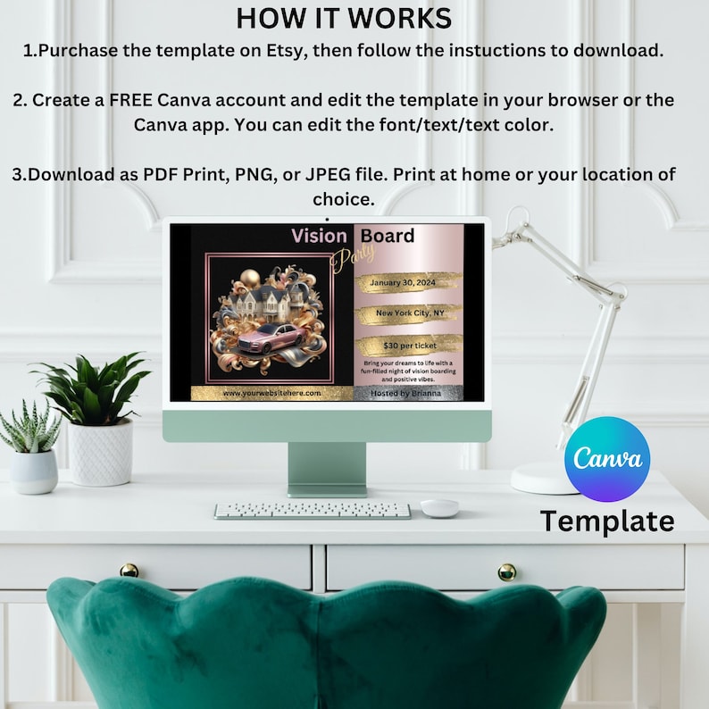 Vision Board Party Flyer, Vision Board Flyer, Vision Event Flyer, Party ...