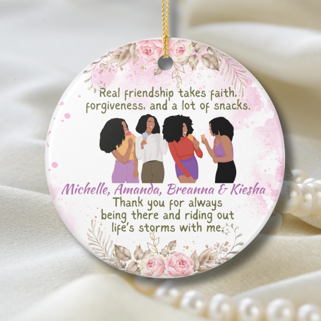 Personalized Black Sisterhood Ornament: Melanin Magic Friendship Gift ...
