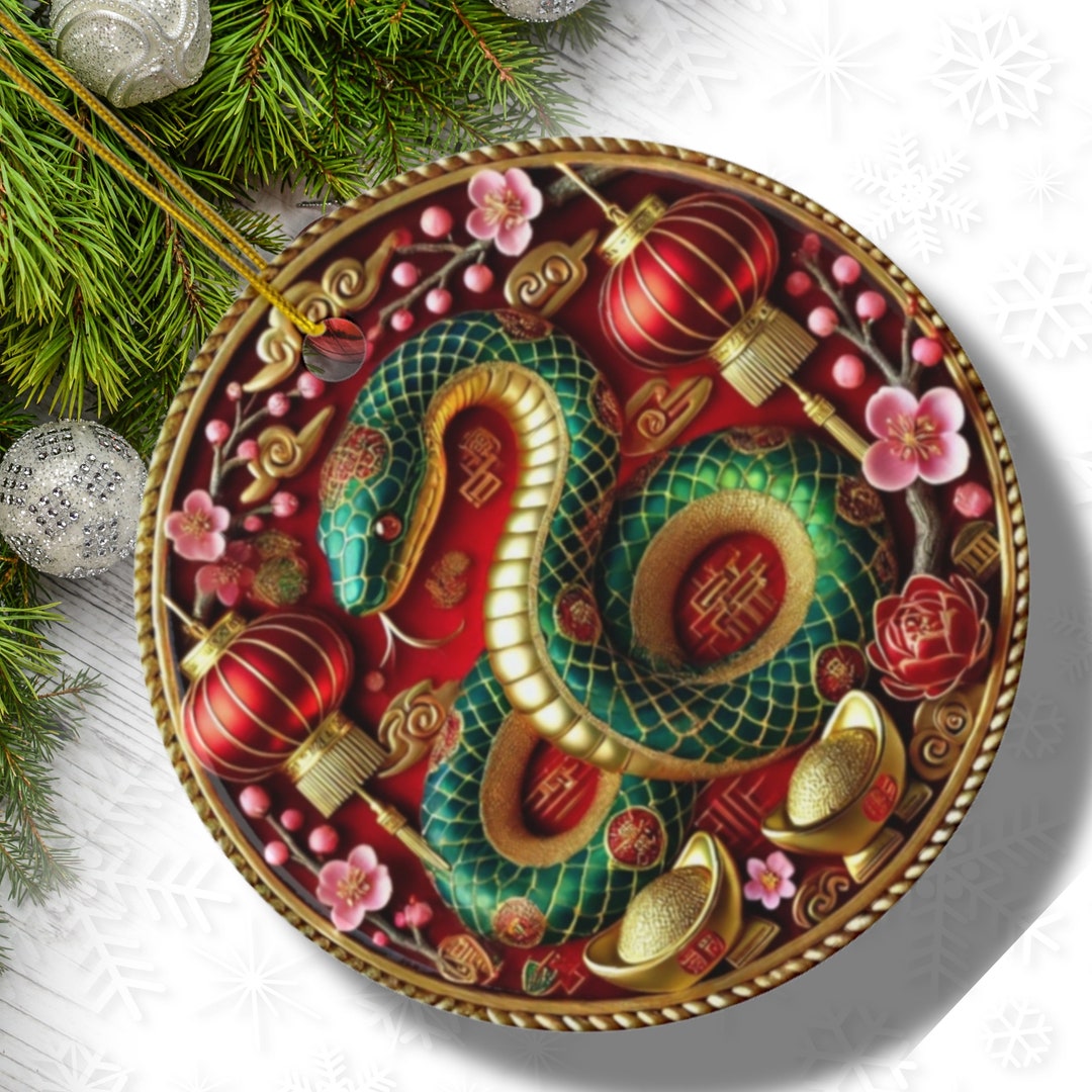 Chinese New Year 2025 Ornament, Year of Snake, Wood Snake, Chinese ...