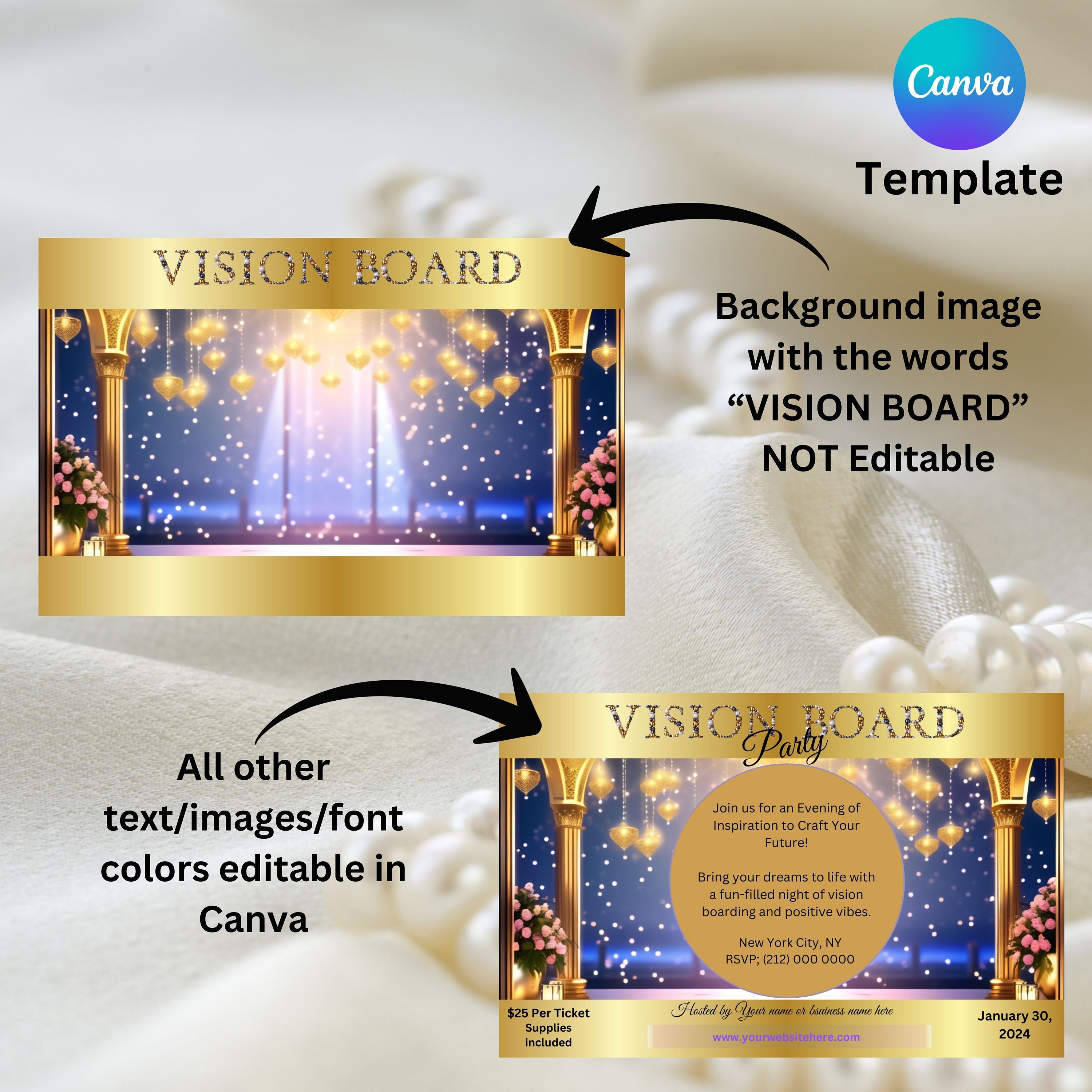 Vision Board Party Flyer, Vision Board Flyer, Vision Event Flyer, Party ...