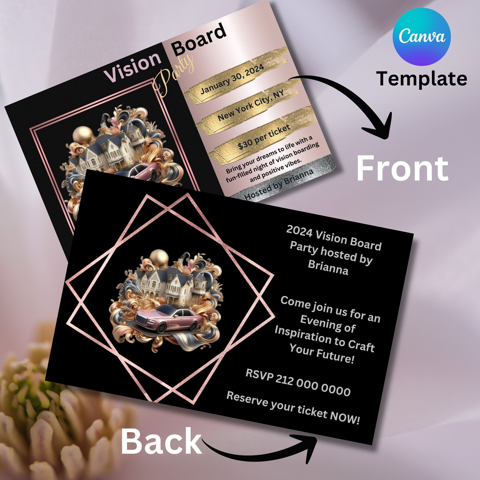 Vision Board Party Flyer, Vision Board Flyer, Vision Event Flyer, Party ...