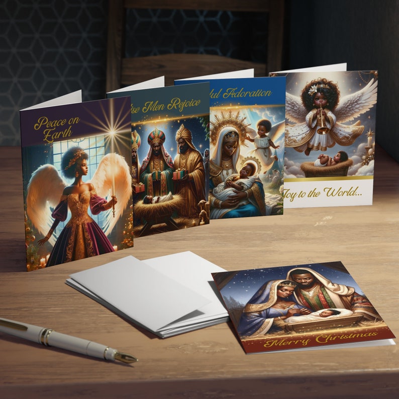 African American Christian Christmas Greeting Cards, Pack of 5 Multi ...