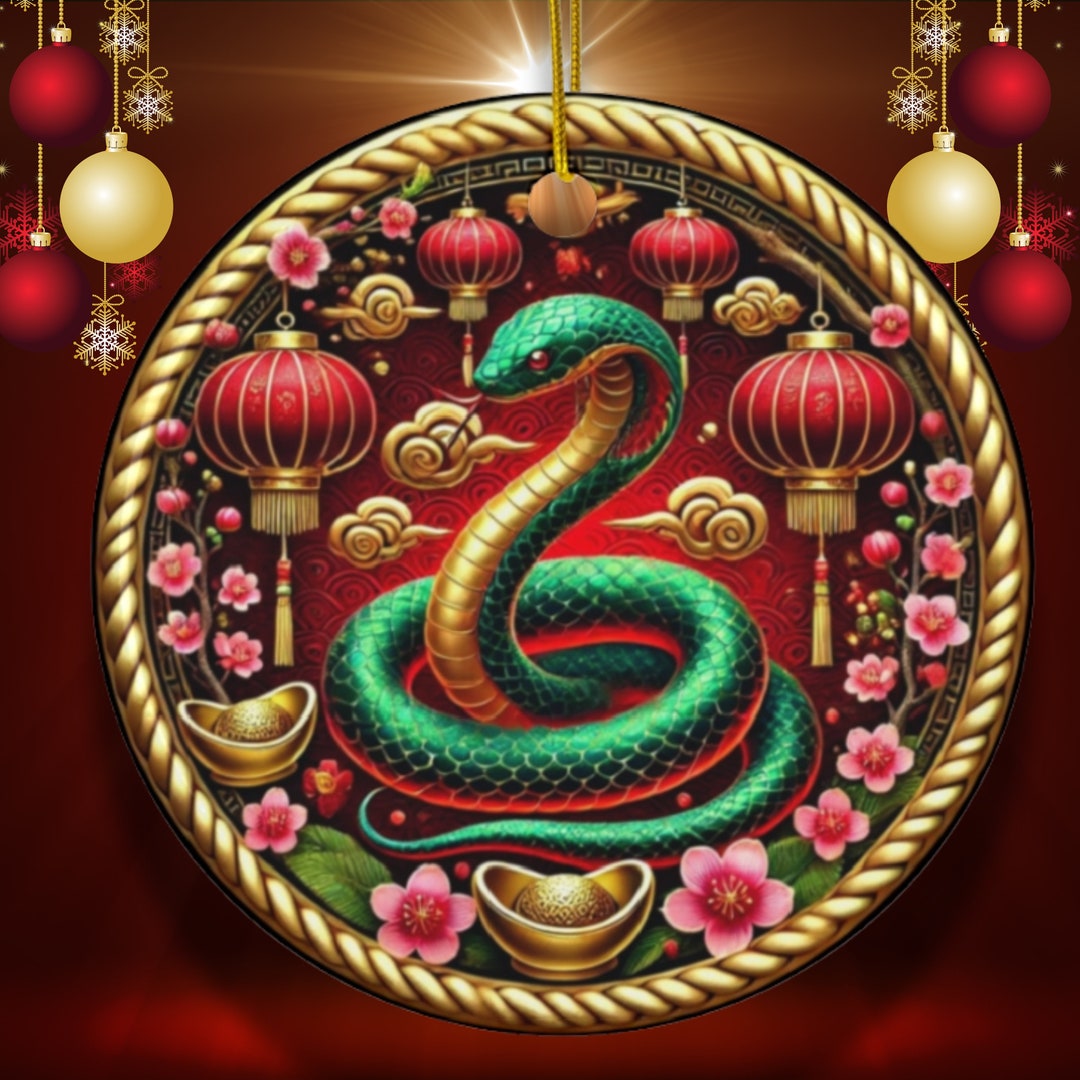 Chinese New Year 2025 Ornament, Year of Snake, Wood Snake, Chinese ...