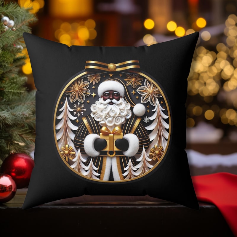 Throw With Black Santa - Etsy