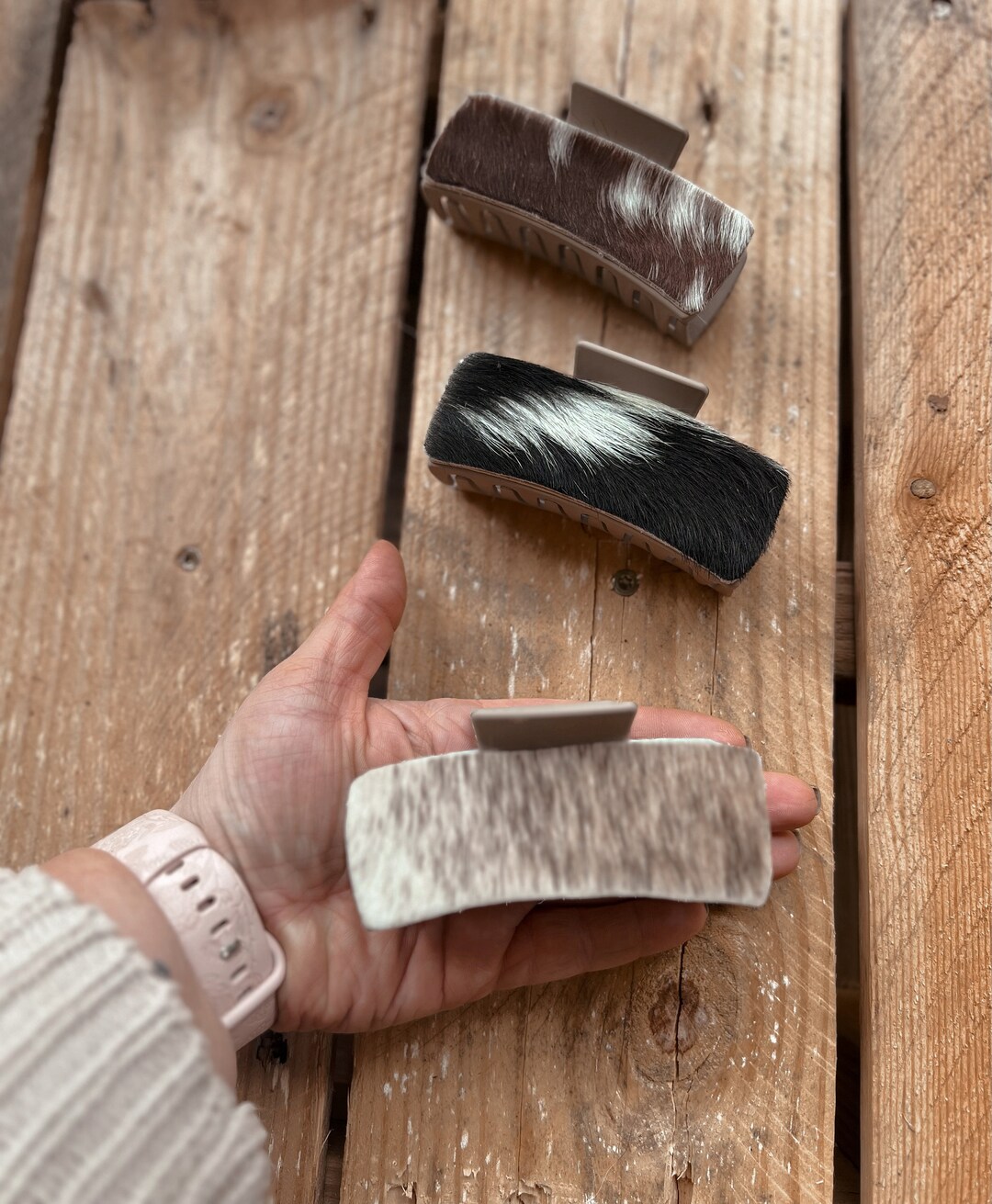 Real Cowhide Claw Clips - Etsy