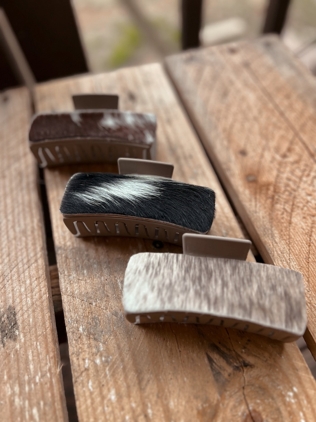 Real Cowhide Claw Clips - Etsy