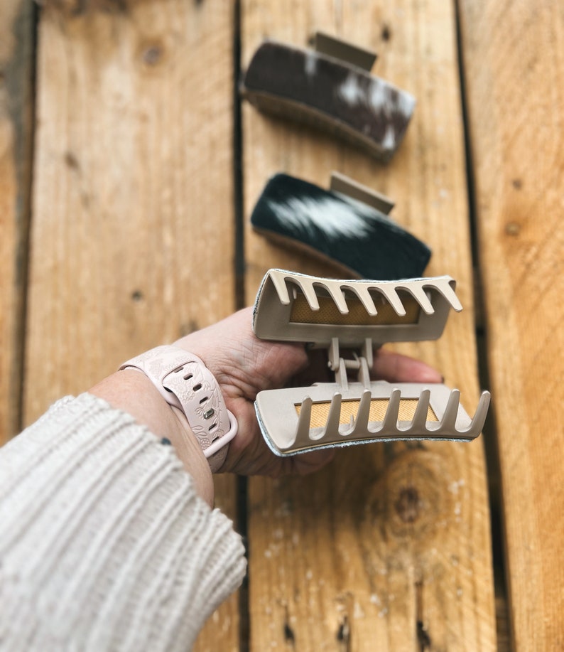 Real Cowhide Claw Clips - Etsy