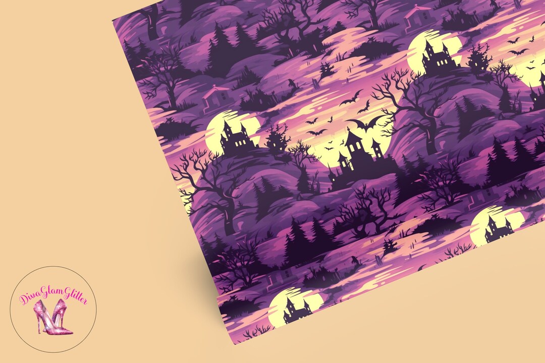 Haunted House Digital Paper, Seamless Pattern, Digital Download ...