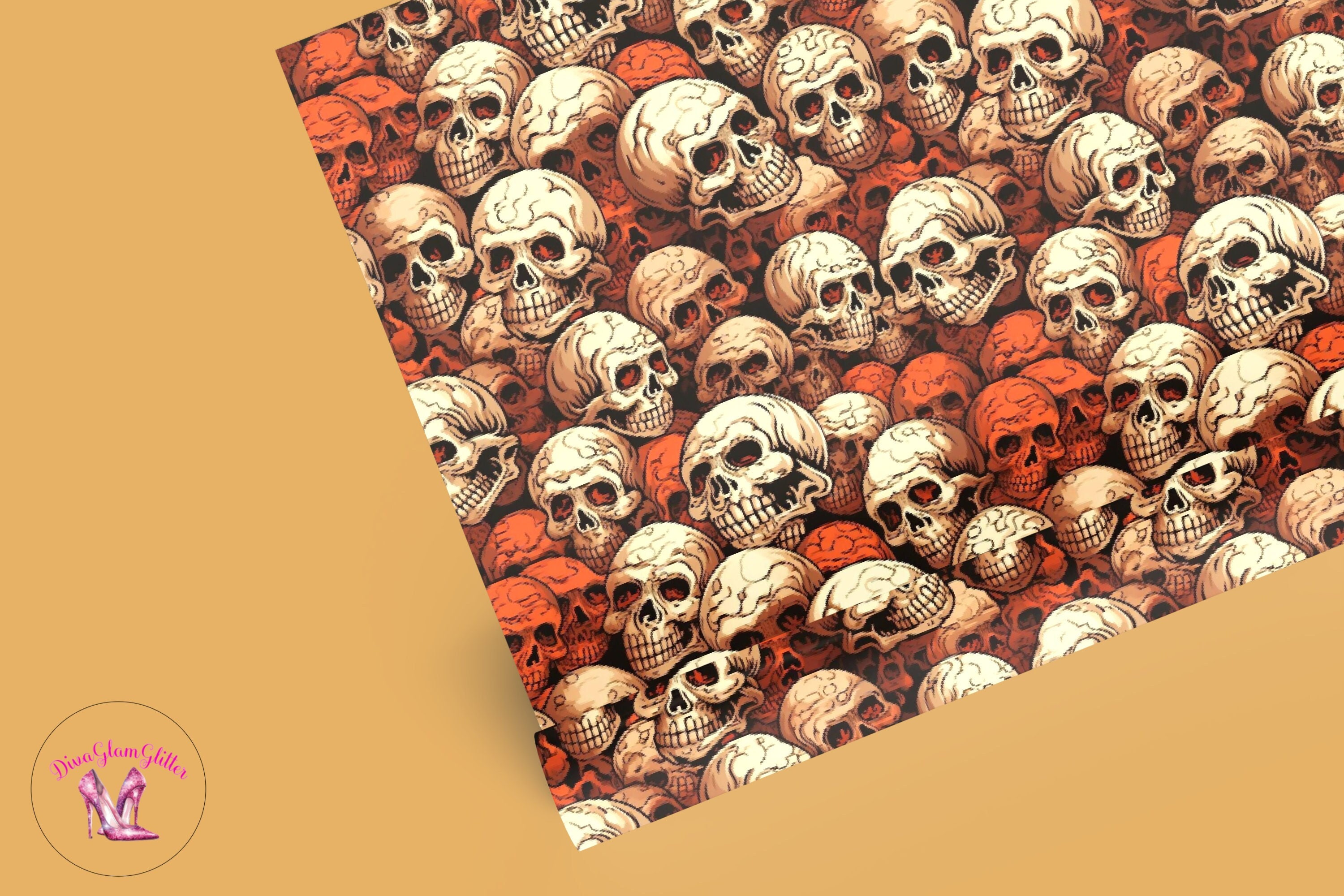 Skulls Clipart Digital Paper, Digital Download, Clipart Pattern ...