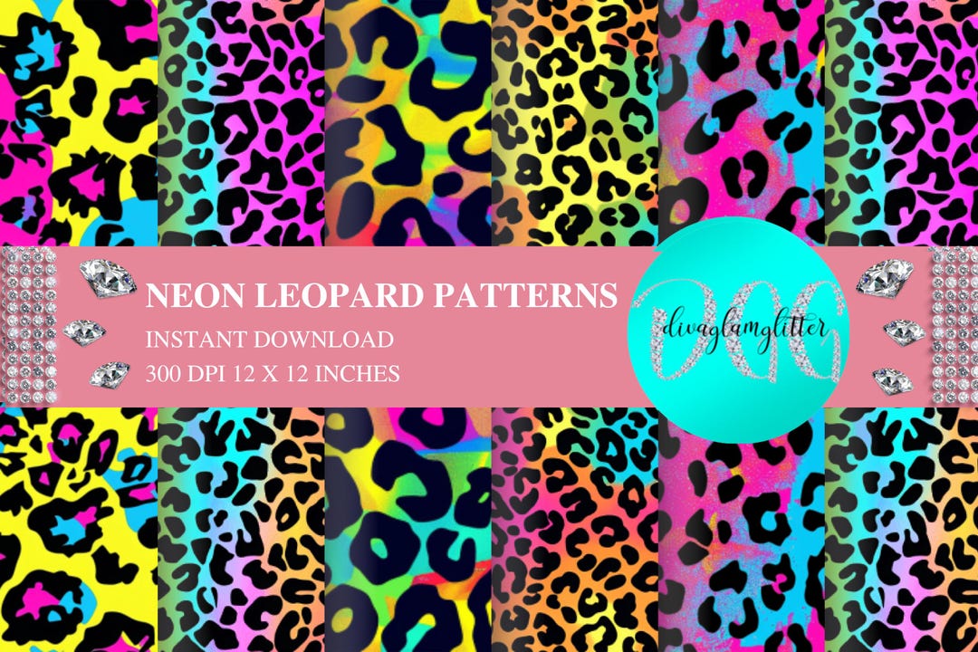 Rainbow Leopard Seamless Digital Paper, Animal Print Background ...