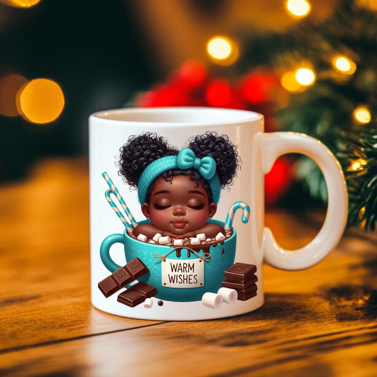 Cocoa Mug Chibi Girl Clipart, African American Chibi Clipart, Chibi ...