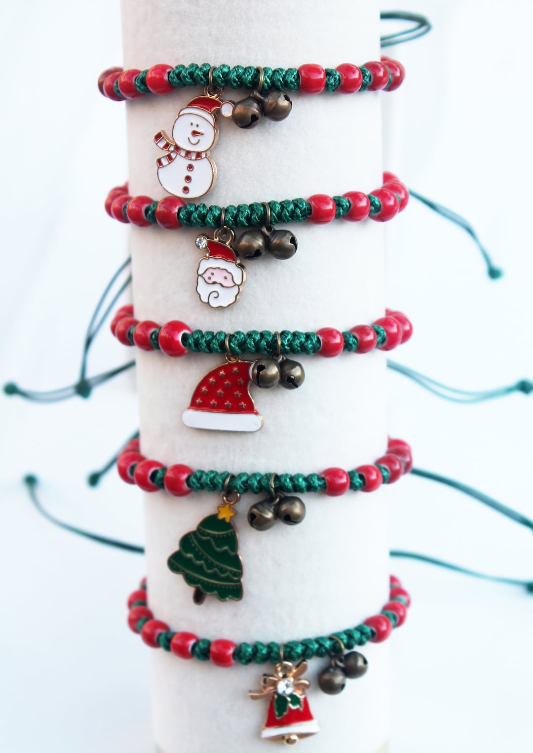 Christmas Charm Bracelet, Christmas Gift, Holiday Jewelry Gift, Festive ...