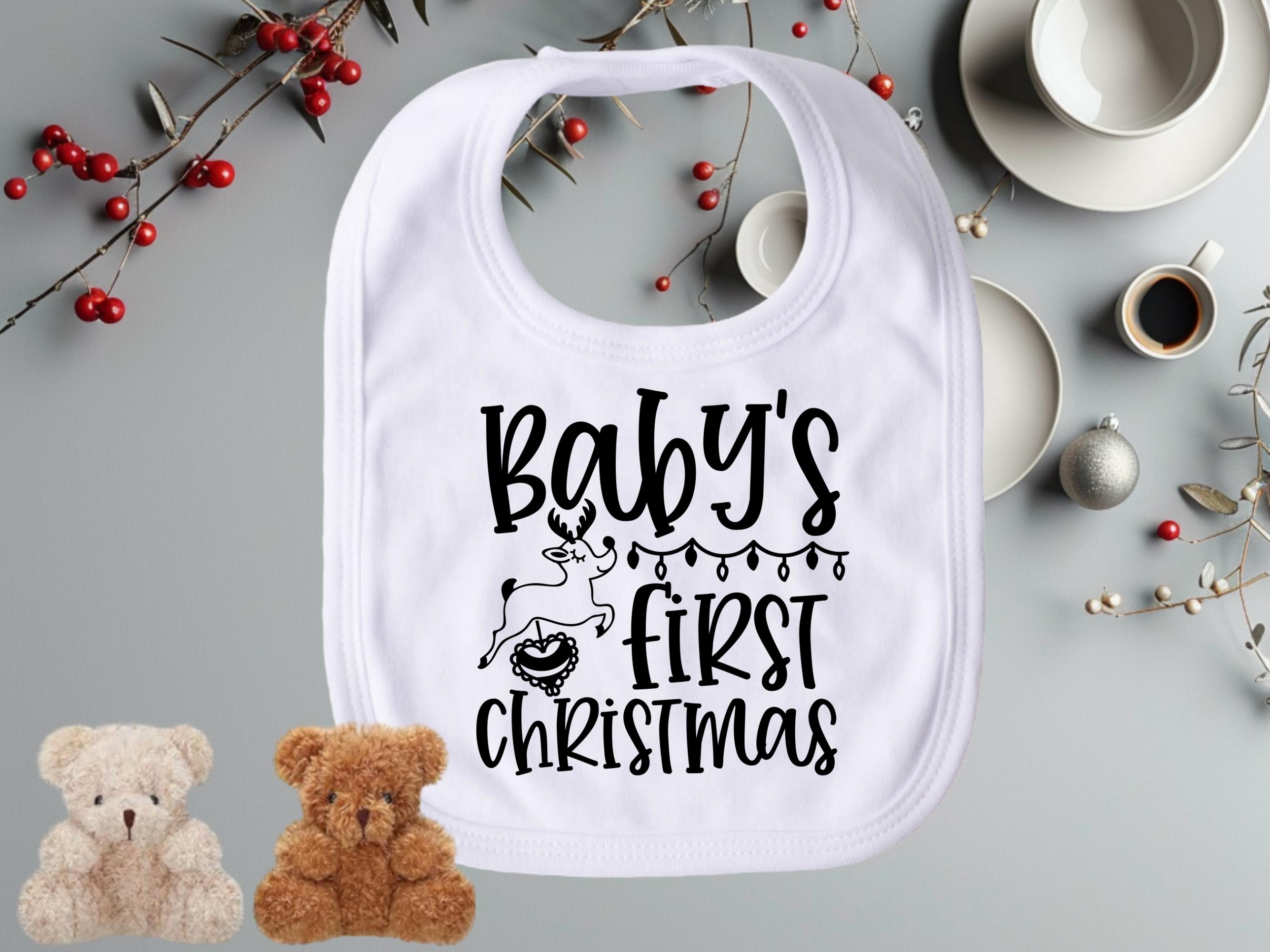 Baby's First Christmas Bib | Baby Boy or Girl 1st Christmas Gift, Baby ...