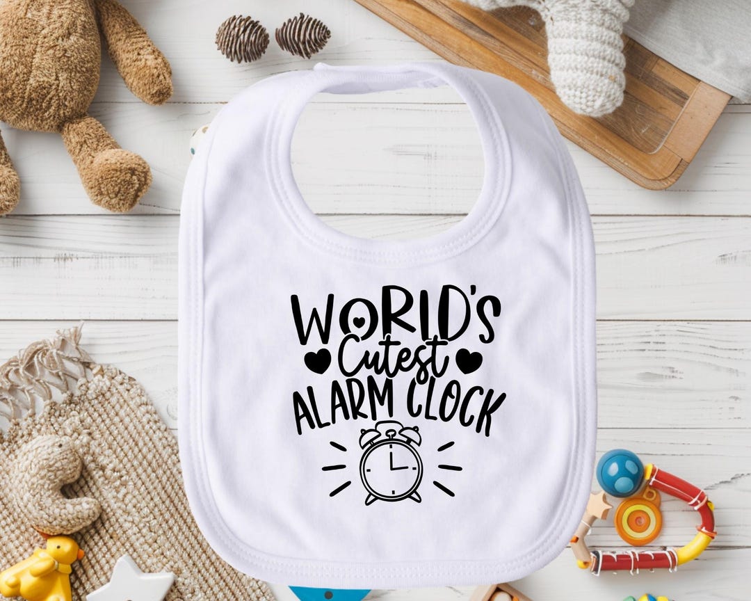 World's Cutest Alarm Clock Bib, Cute Baby Bib, Absorbent Toddler Bib ...