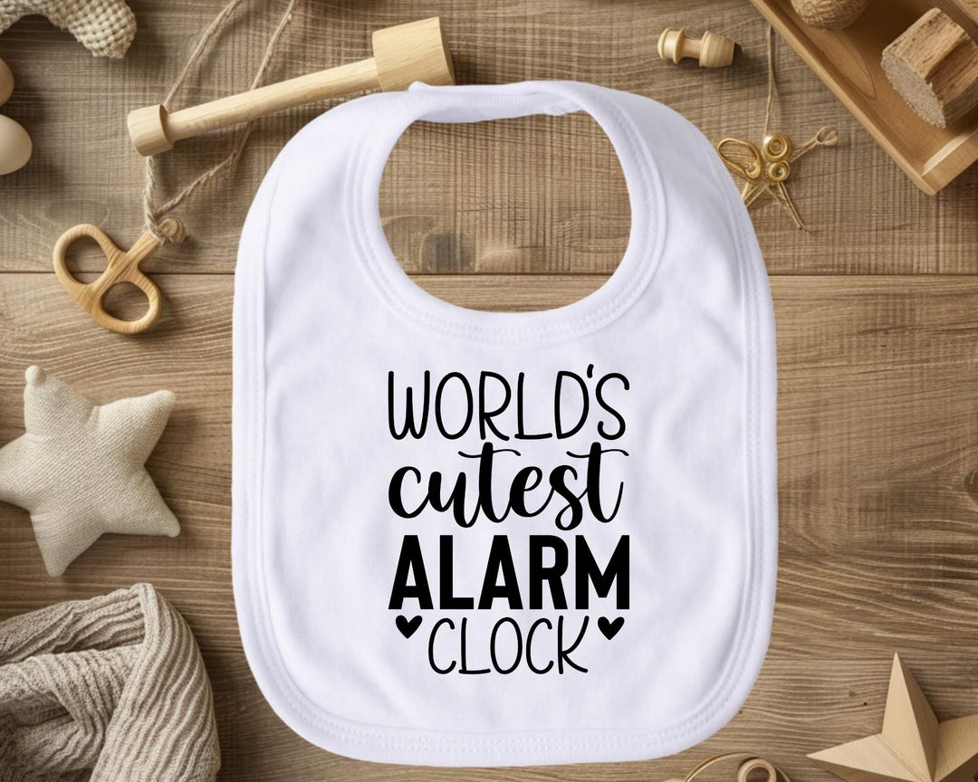 World's Cutest Alarm Clock Bib, Cute Baby Bib, Soft Cotton Bib ...