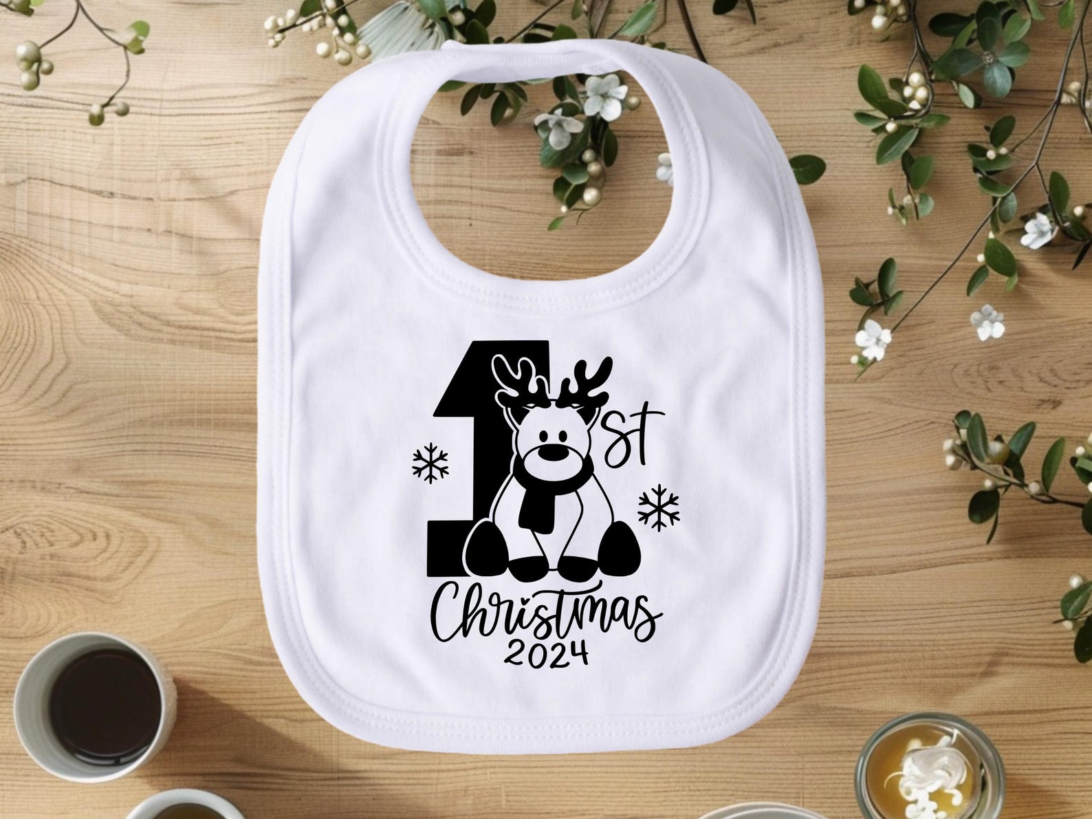 1st Christmas 2024 Bib | Baby Boy or Girl 1st Christmas Gift, Baby’s ...