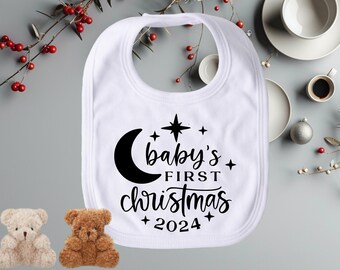 1st Christmas 2024 Bib | Baby Boy or Girl 1st Christmas Gift, Baby’s ...