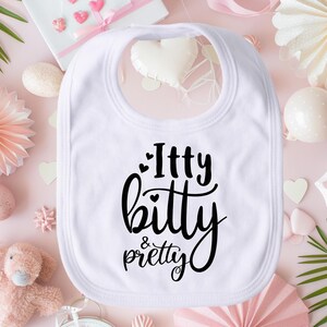 Itty Bitty & Pretty Bib | Princess Themed Baby Shower Gift, White ...
