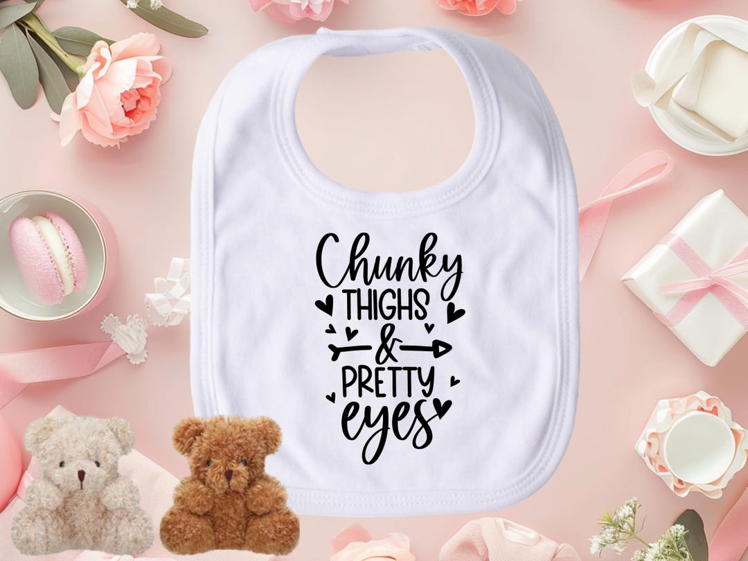 Chunky Thighs & Pretty Eyes Bib | Princess Themed Baby Shower Gift ...