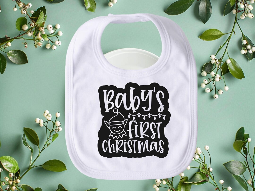 Baby's First Christmas Bib | Baby Boy or Girl 1st Christmas Gift, Baby ...