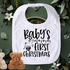 Baby's First Christmas Bib | Baby Boy or Girl 1st Christmas Gift, Baby ...