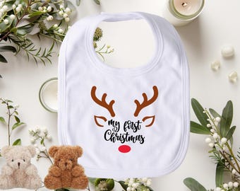 1st Christmas 2024 Bib | Baby Boy or Girl 1st Christmas Gift, Baby’s ...