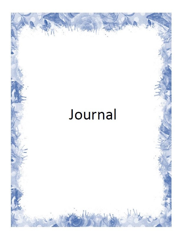 Journal Printable - Blue - Etsy