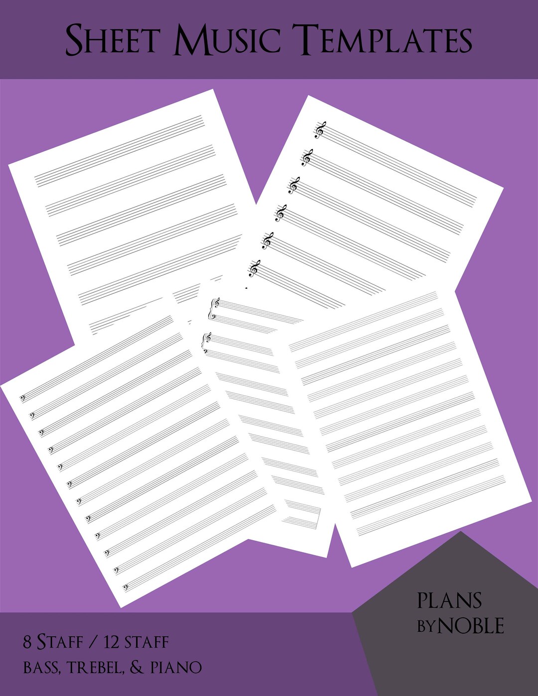 Printable Staff Blanks - Sheet Music - Etsy