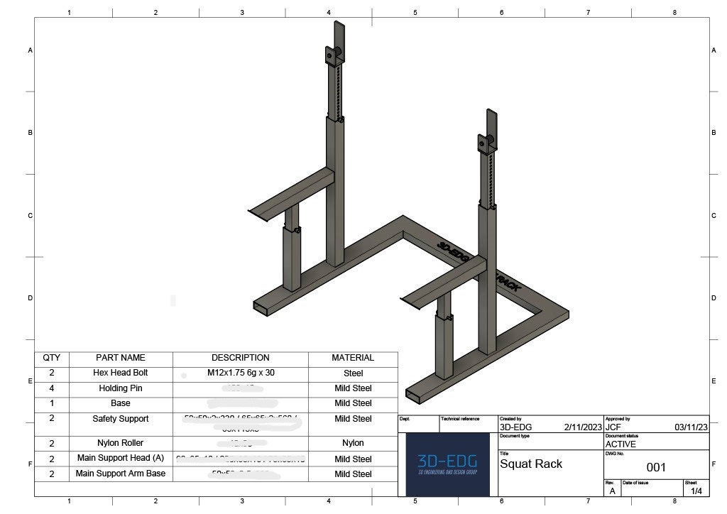 DIY Plans for Adjustable Squat Rack - Etsy