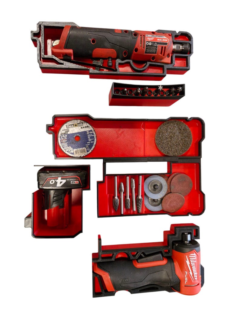 Milwaukee M12 Gen 2 Die Grinder Set - Packout Insert Organizer - Etsy