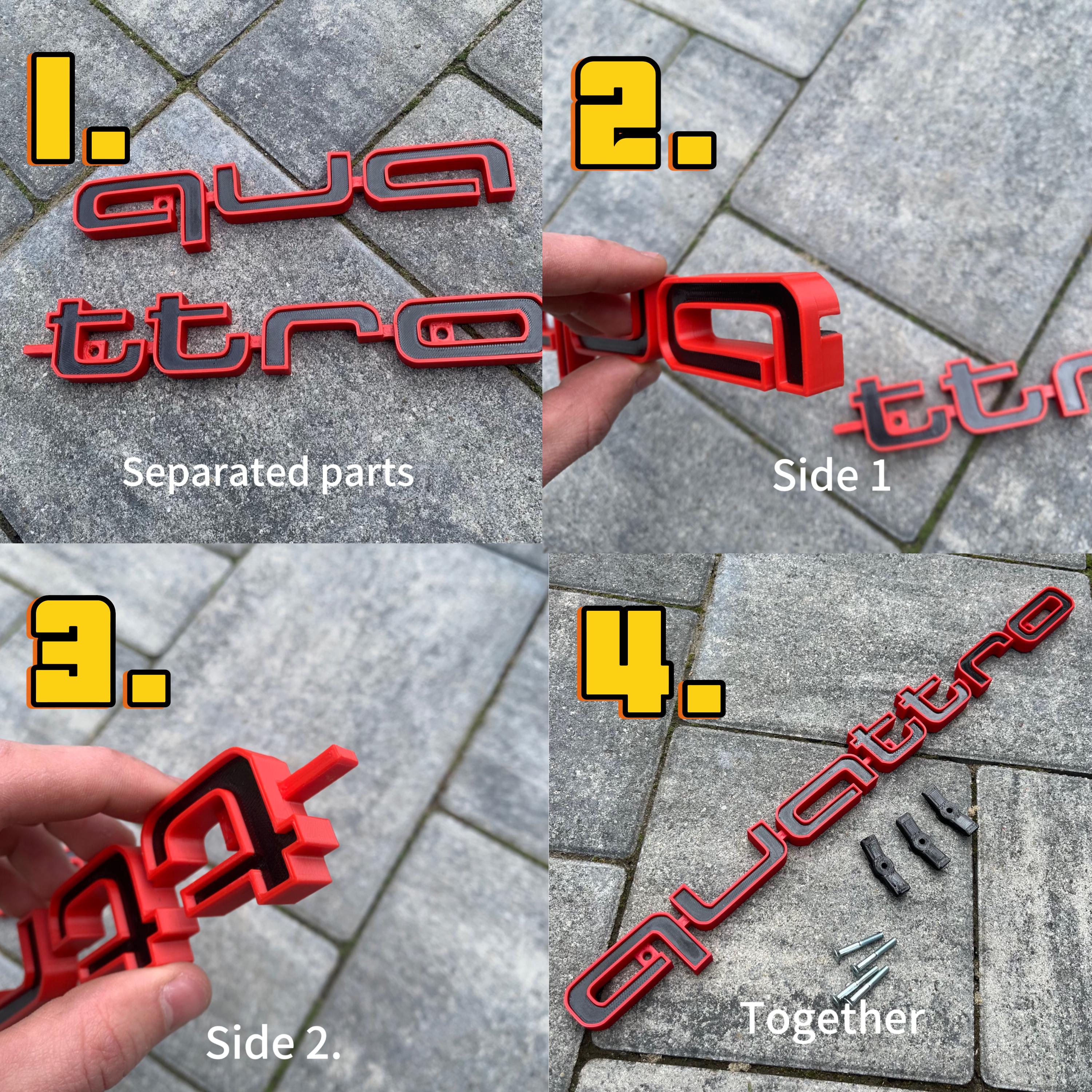 AUDI QUATTRO , Front Bumper Grill Badge/sign/logo/emblem - Etsy