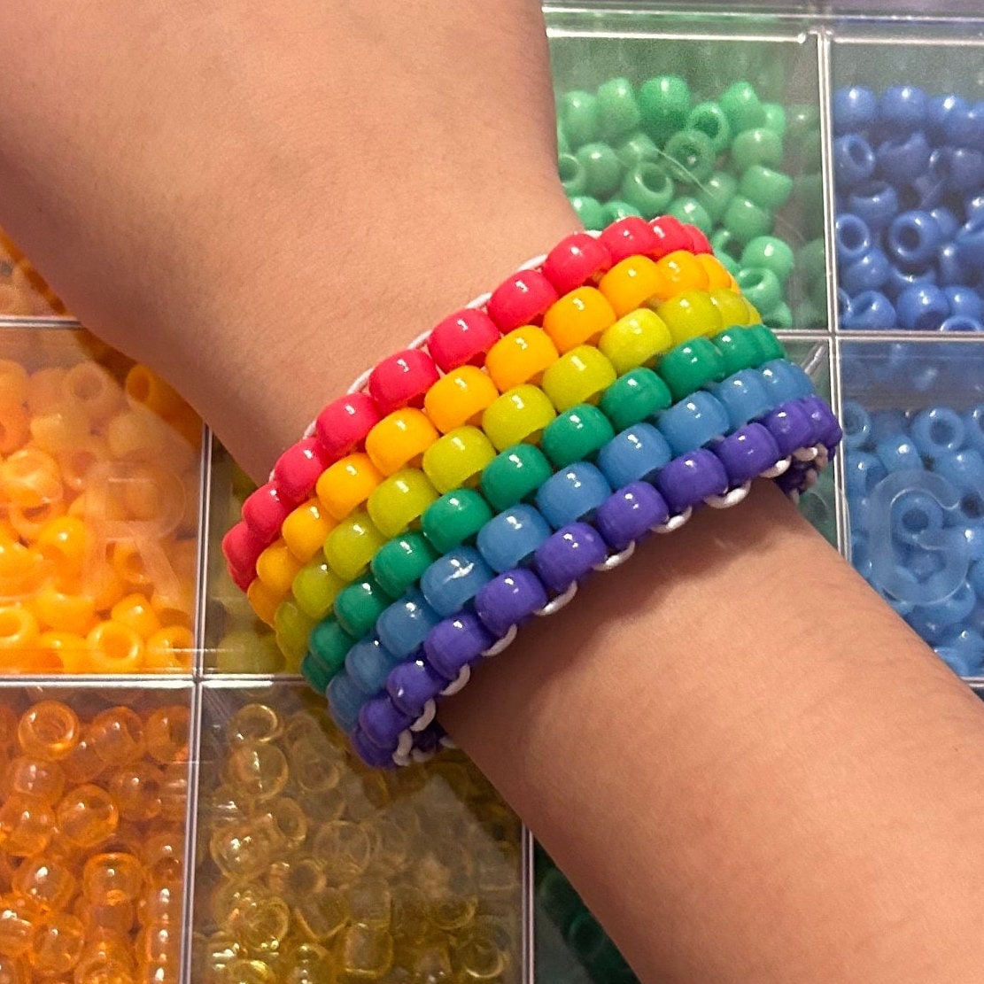 Rainbow Kandi Cuff - Etsy