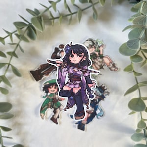 Genshin Impact Archon Sticker Set, Chibi Matte Vinyl Stickers, Gaming ...