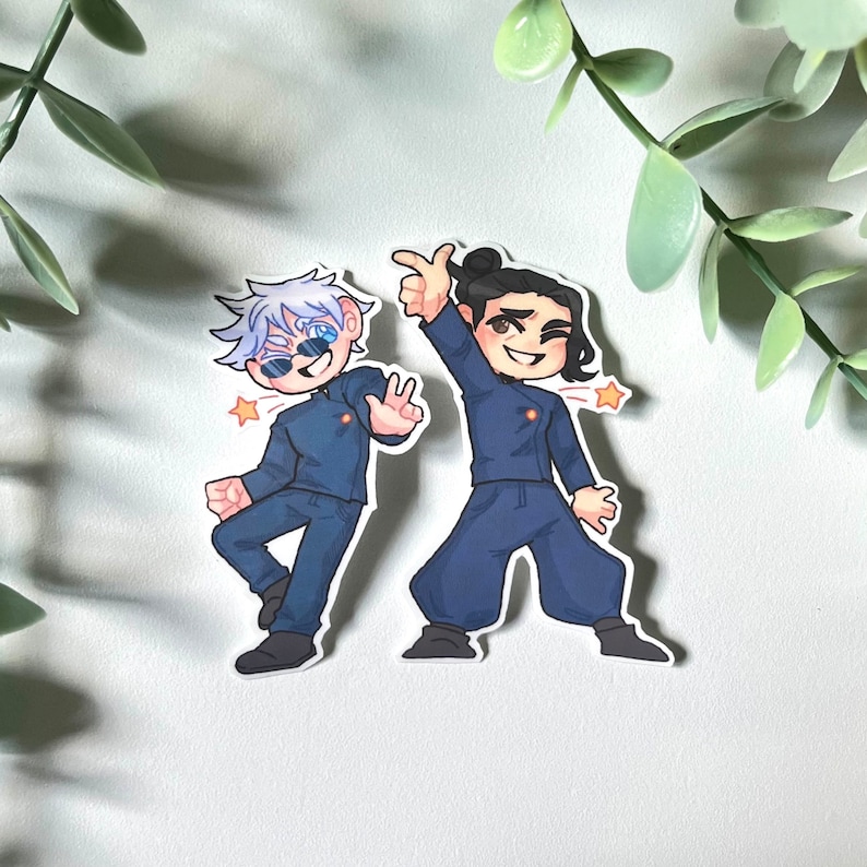 Geto & Gojo Chibi Glossy Vinyl Sticker Jujutsu Kaisen JJK - Etsy
